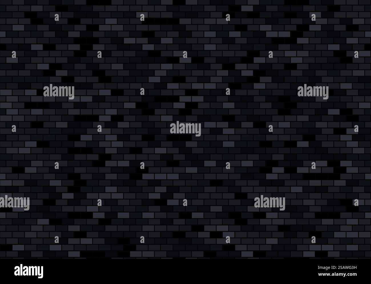 Black brick wall background. Bricks texture seamless pattern vector ...