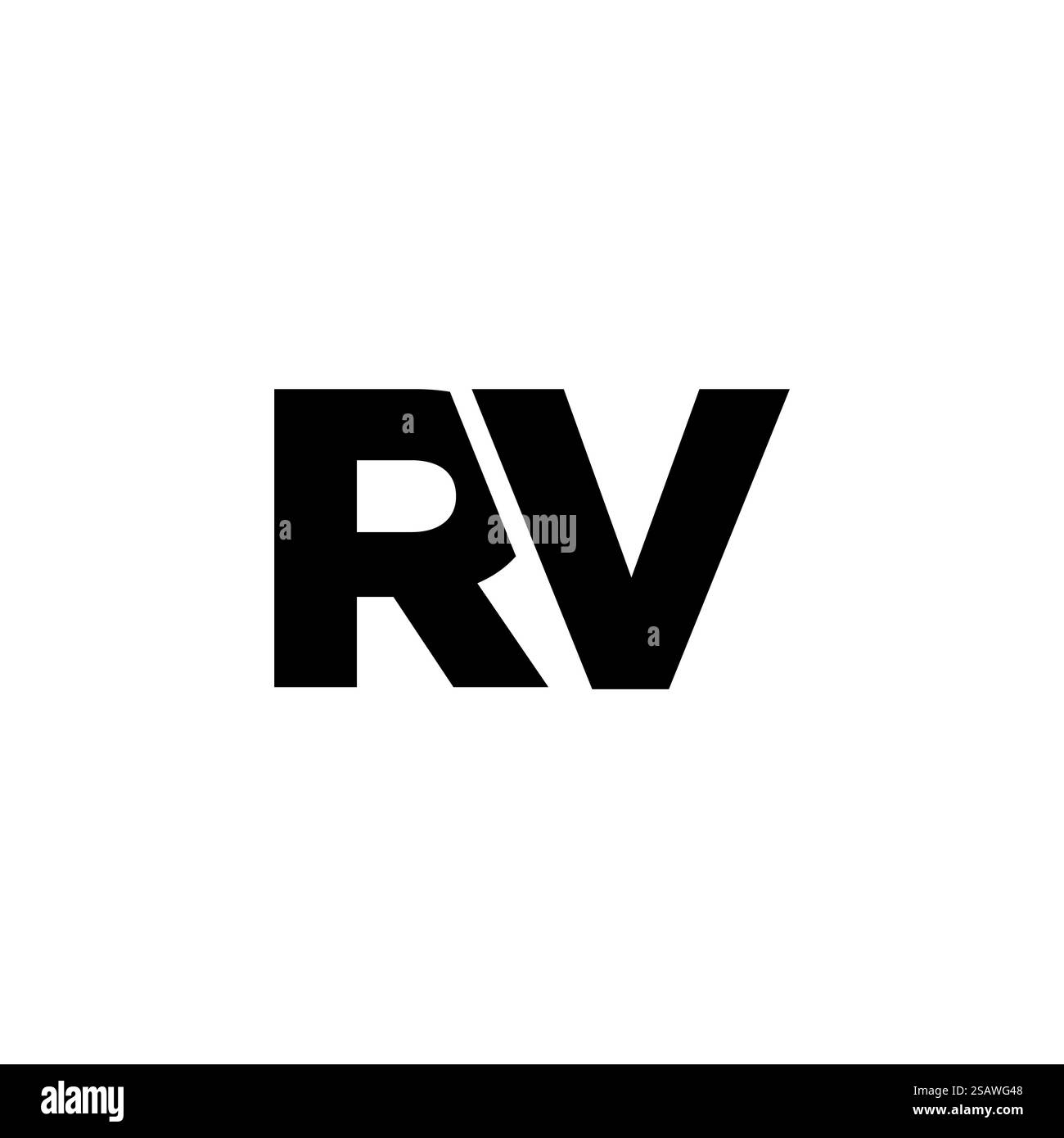 Trendy letter R and V, RV logo design template. Minimal monogram ...