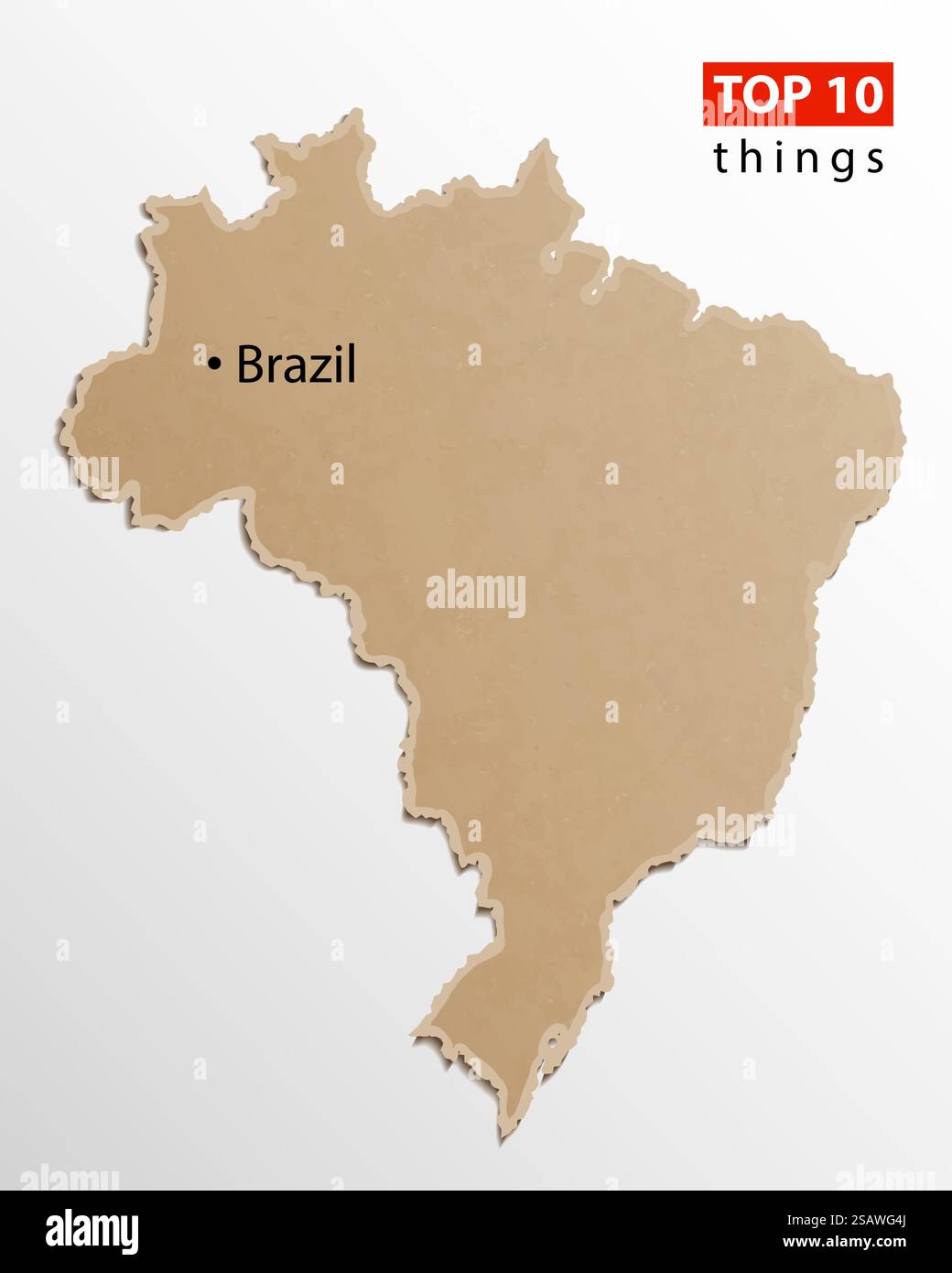 Brazil map on craft paper texture. Template for infographics. Creative ...