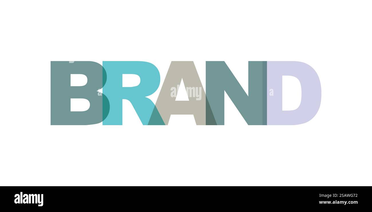 Brand business card text. Modern lettering poster. Color word art ...