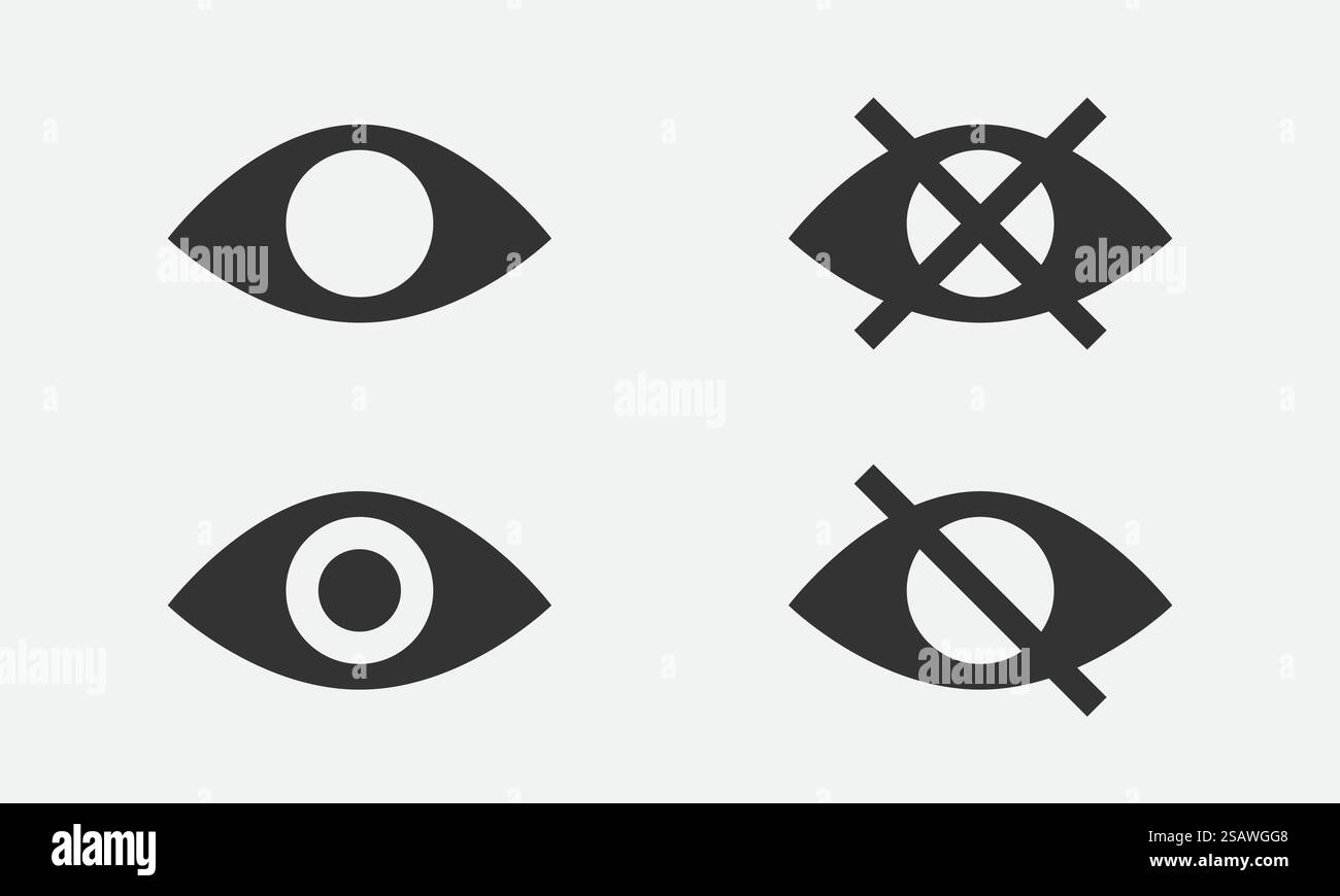 Set show password icon, eye symbol. Vector vision hide from watch icon ... Set show password icon, eye symbol. Vector vision hide from watch icon ...