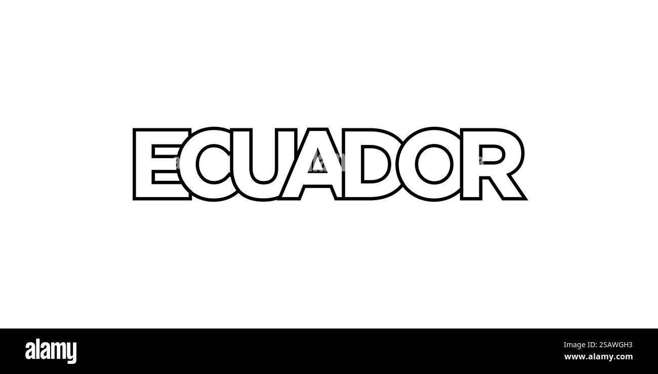 Ecuador emblem for print and web. Design features geometric style, vector illustration with bold ...