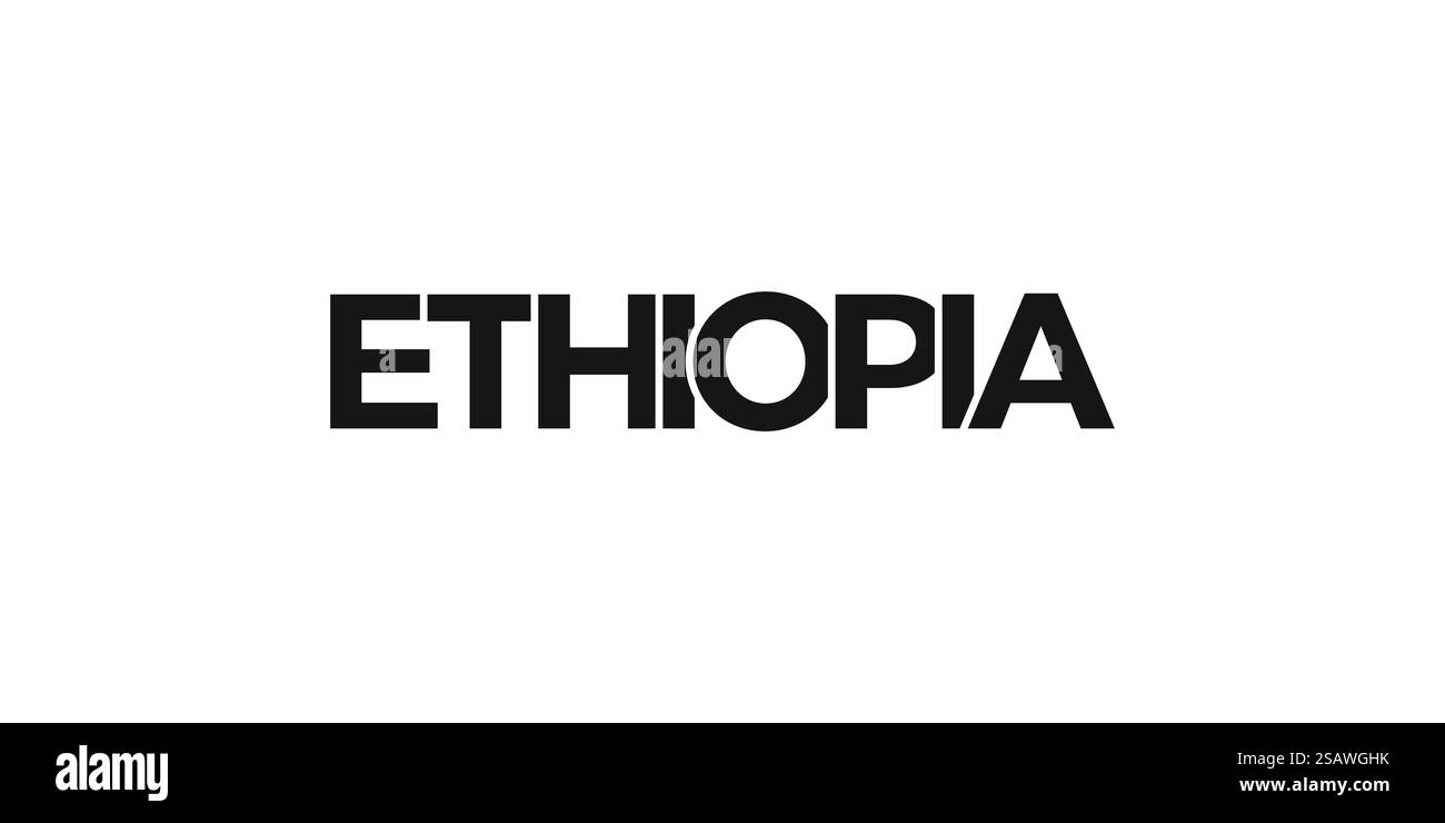 Ethiopia emblem for print and web. Design features geometric style, vector illustration with ...