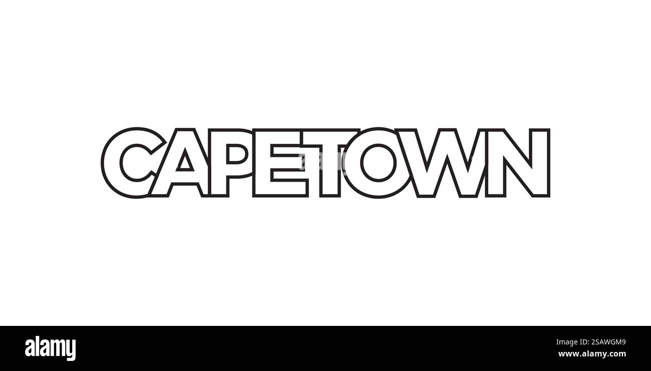 Cape Town in the South Africa emblem for print and web. Design features ...