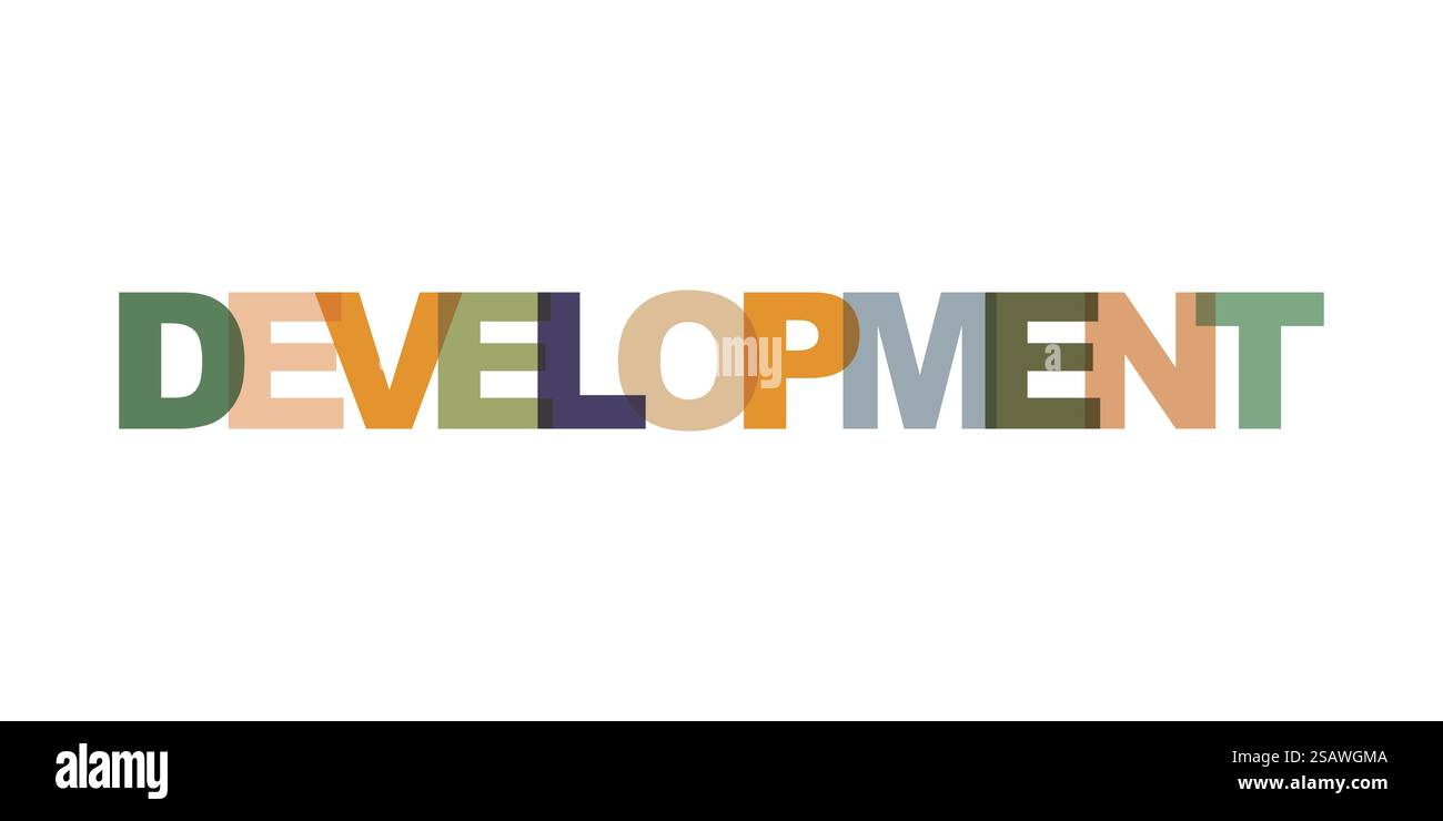 Development card text. Modern lettering poster. Color word art slogan ...