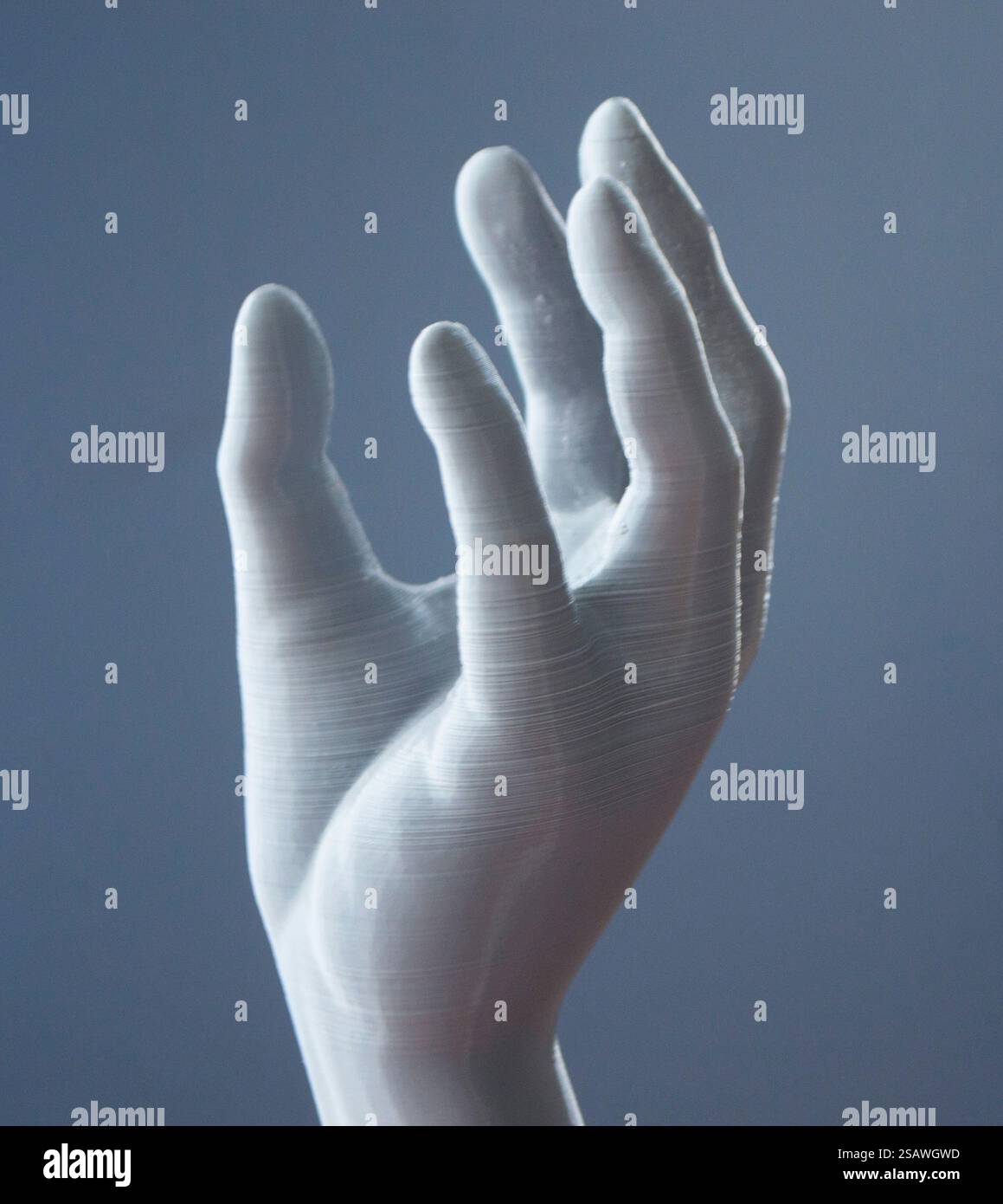 Art objects human hand printed on 3D printer. Interior model created on ...