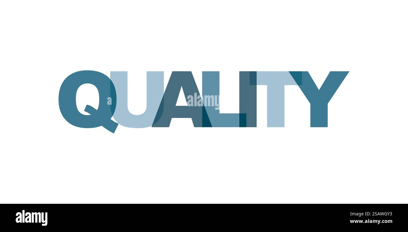 Quality business card text. Modern lettering poster. Color word art ...