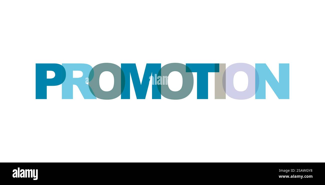 Promotion business card text. Modern lettering poster. Color word art ...