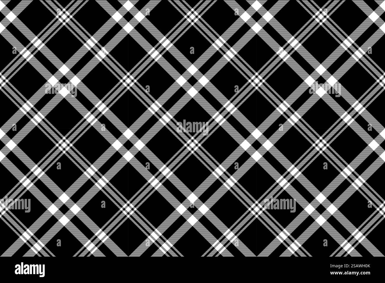 Check black white plaid diagonal texture seamless pattern. Vector ...