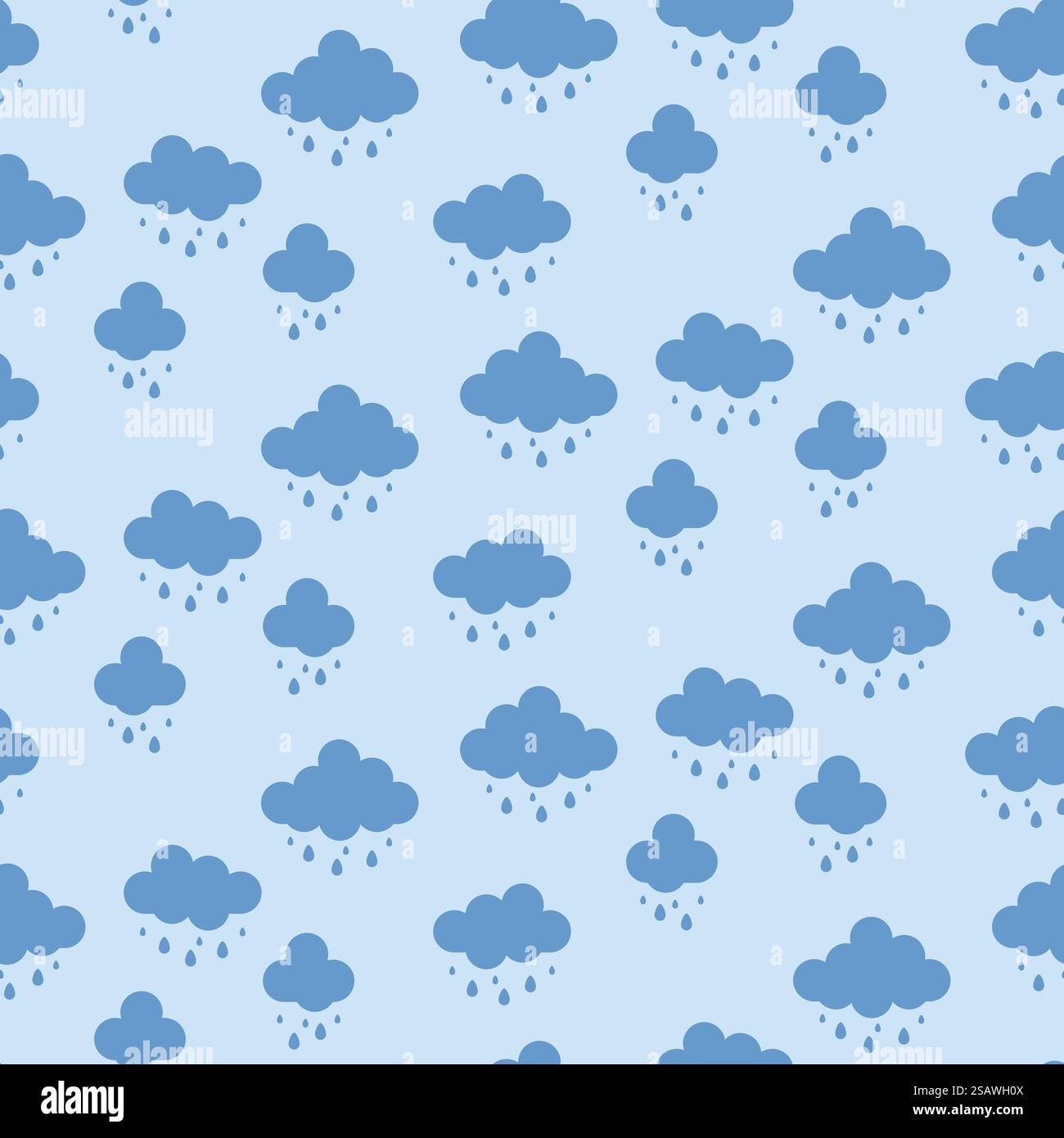 Clouds background vector. Rain drops pattern seamless Stock Vector ...