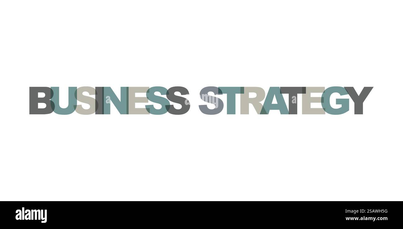 Business strategy card text. Modern lettering poster. Color word art ...