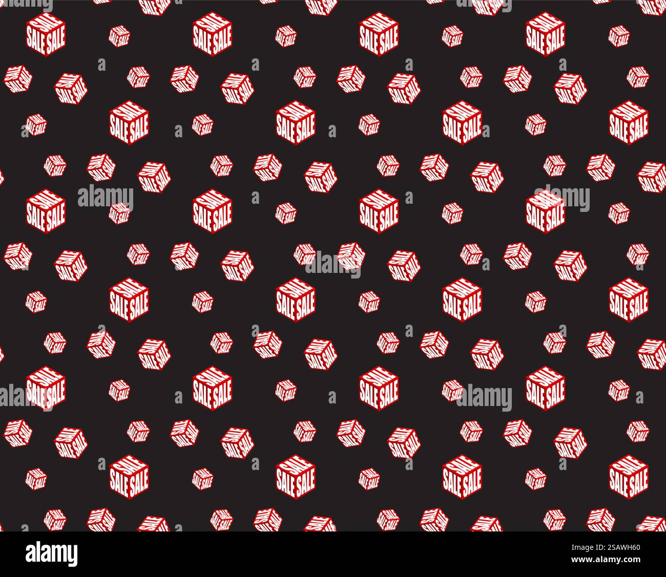 Red symbol sale tag vector. Sales pattern seamless geometric cube Stock ...