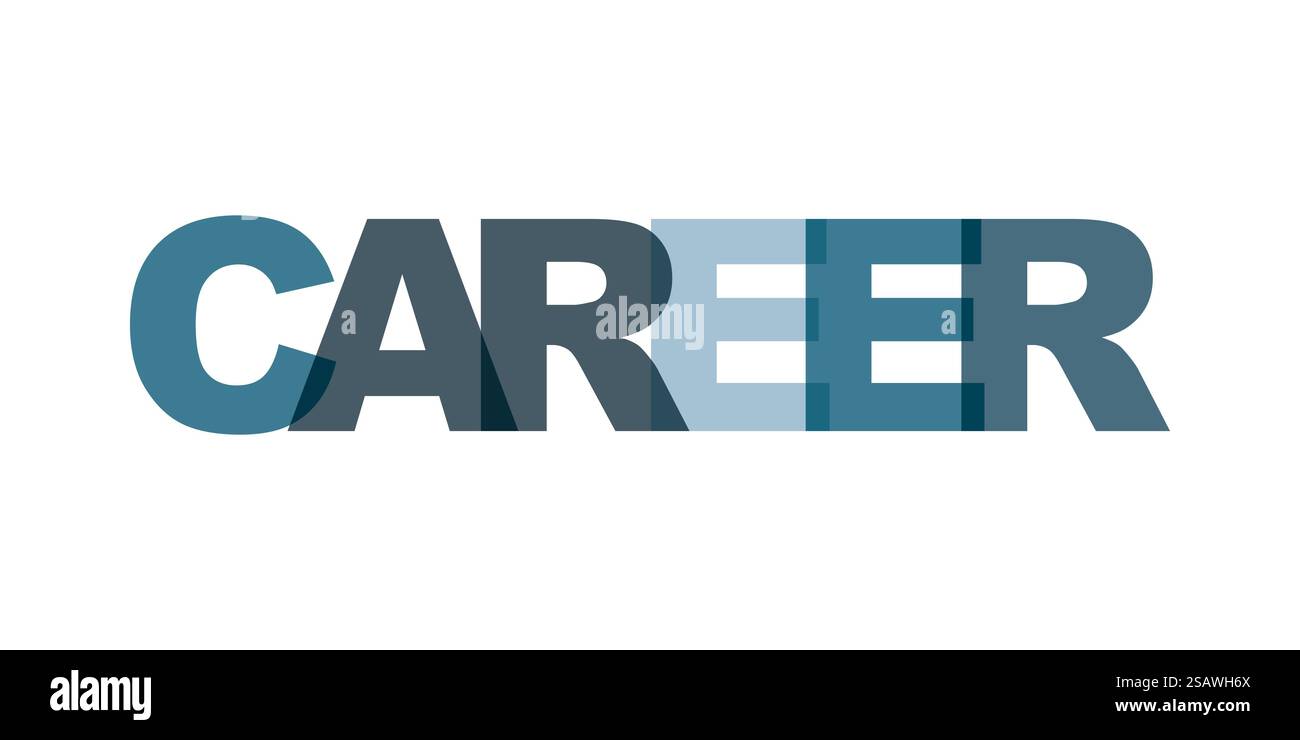 Career business card text. Modern lettering poster. Color word art ...