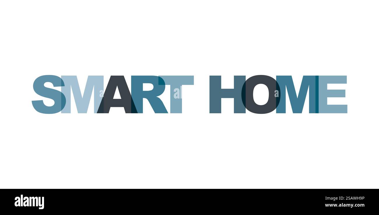 Smart home business card text. Modern lettering poster. Color word art ...