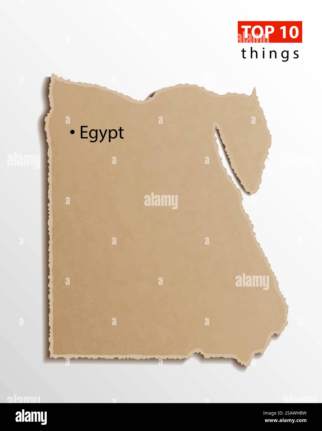 Egypt map vector. Egyptian maps craft paper texture. Empty template ...