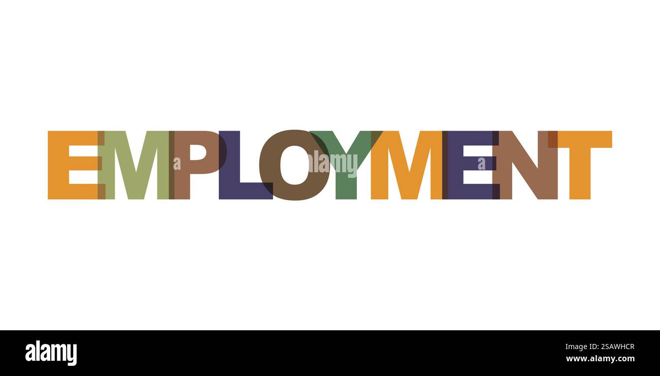 Employment business card text. Modern lettering poster. Color word art ...