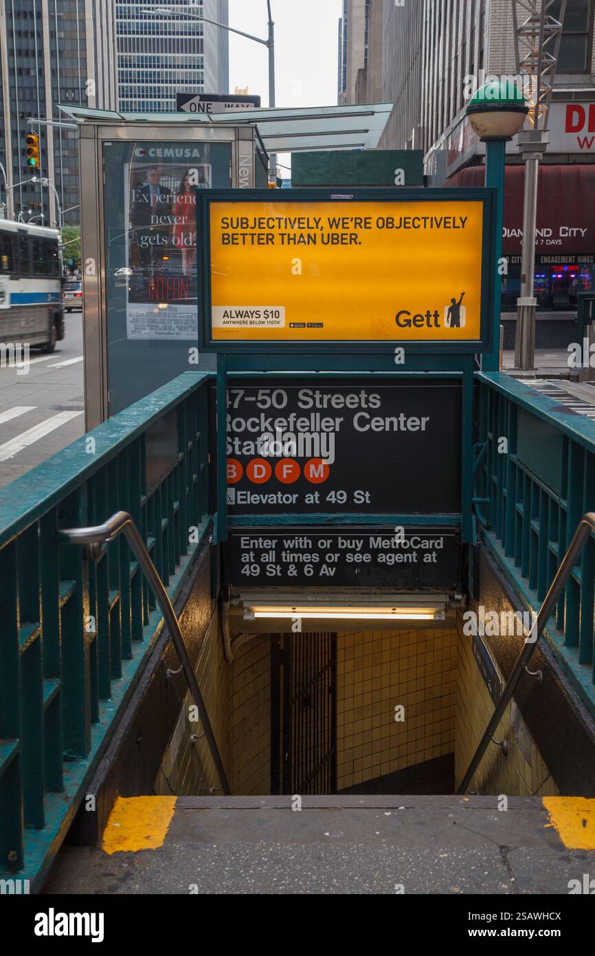 The Subway entrance 34th street Penn Station in Midtown Manhattan, New York City, USA Stock ...