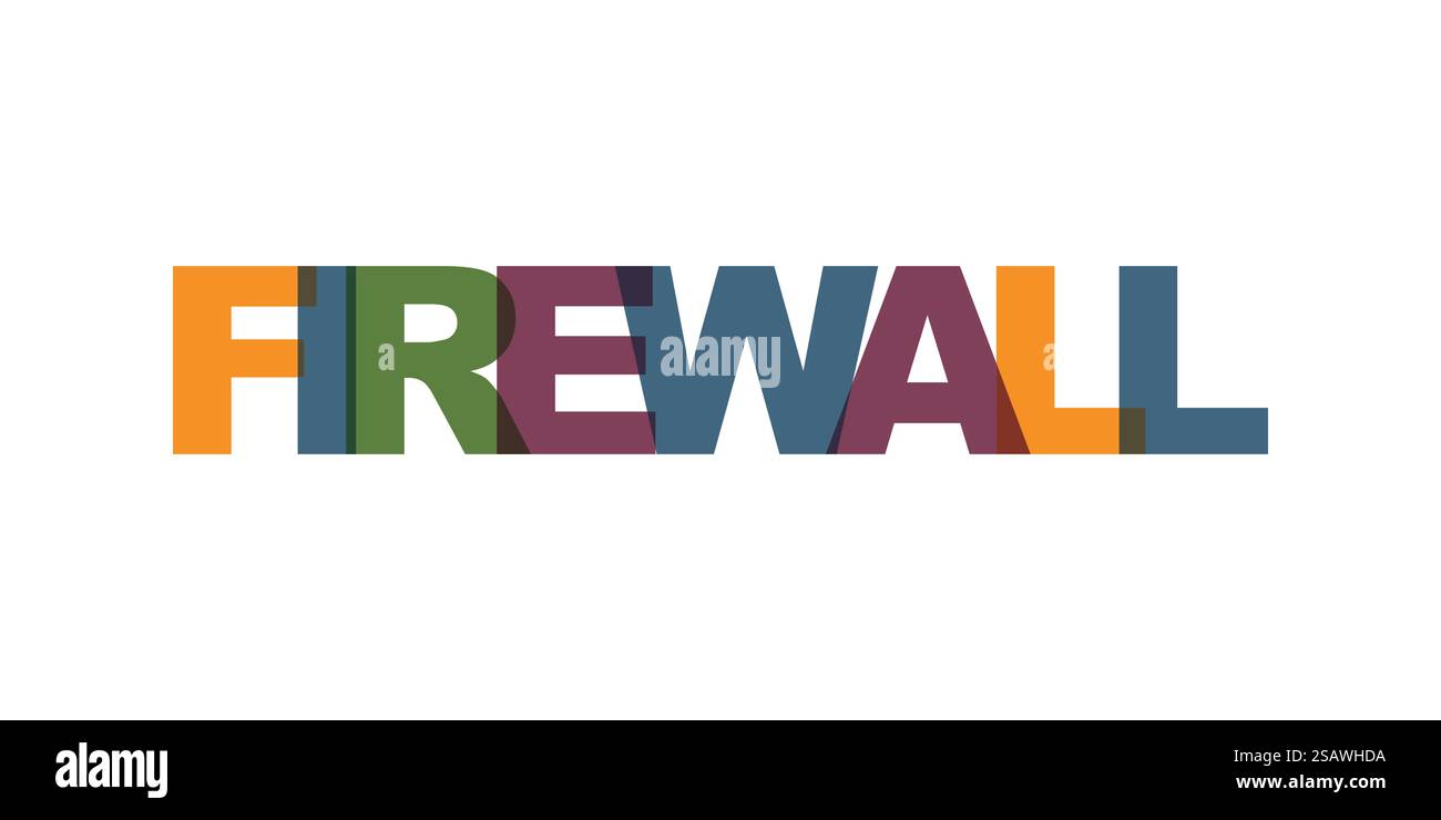 Firewall business card text. Modern lettering poster. Color word art ...