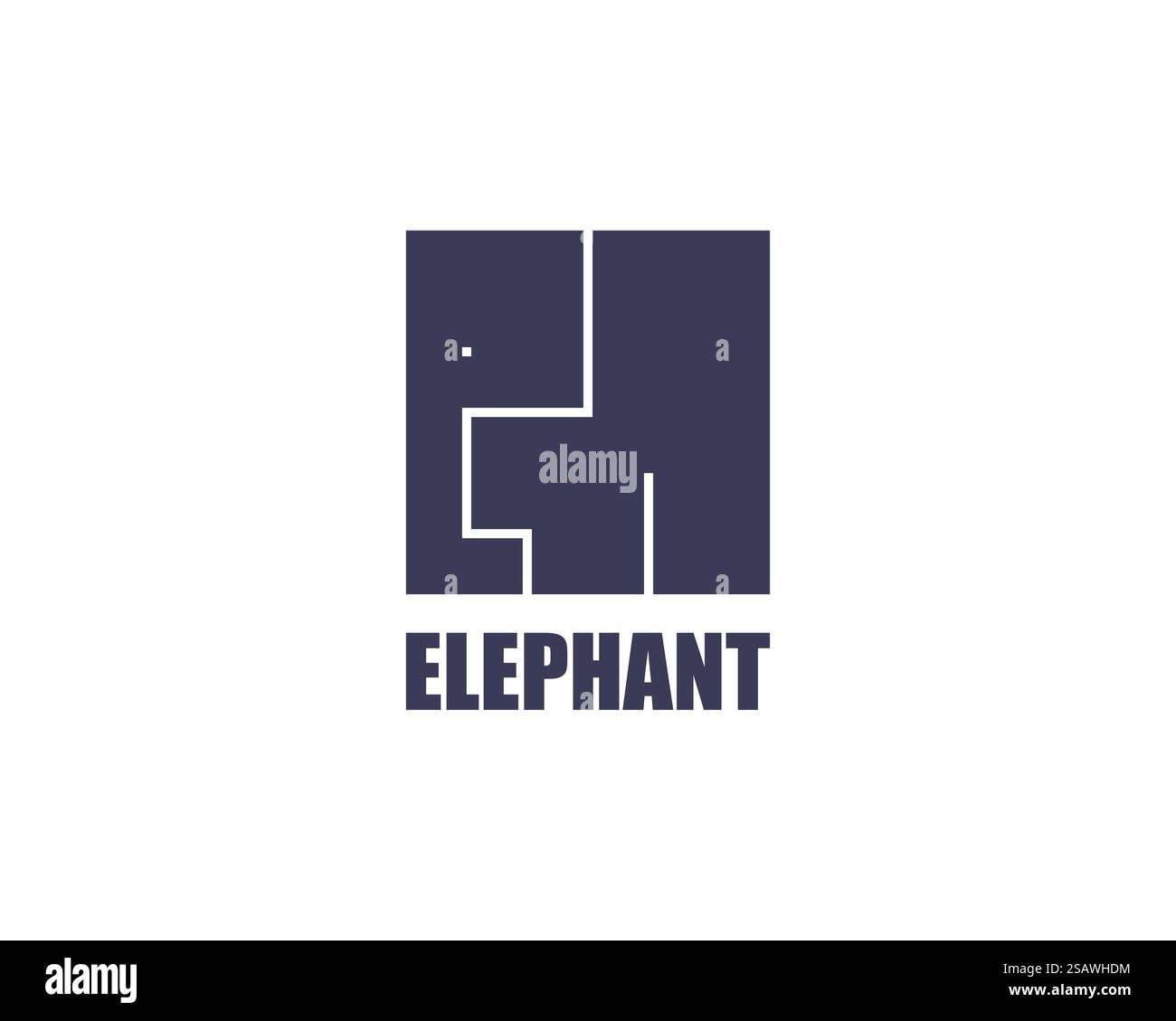 Elephant logo template. Modern cube flat design. Africa wild animal ...
