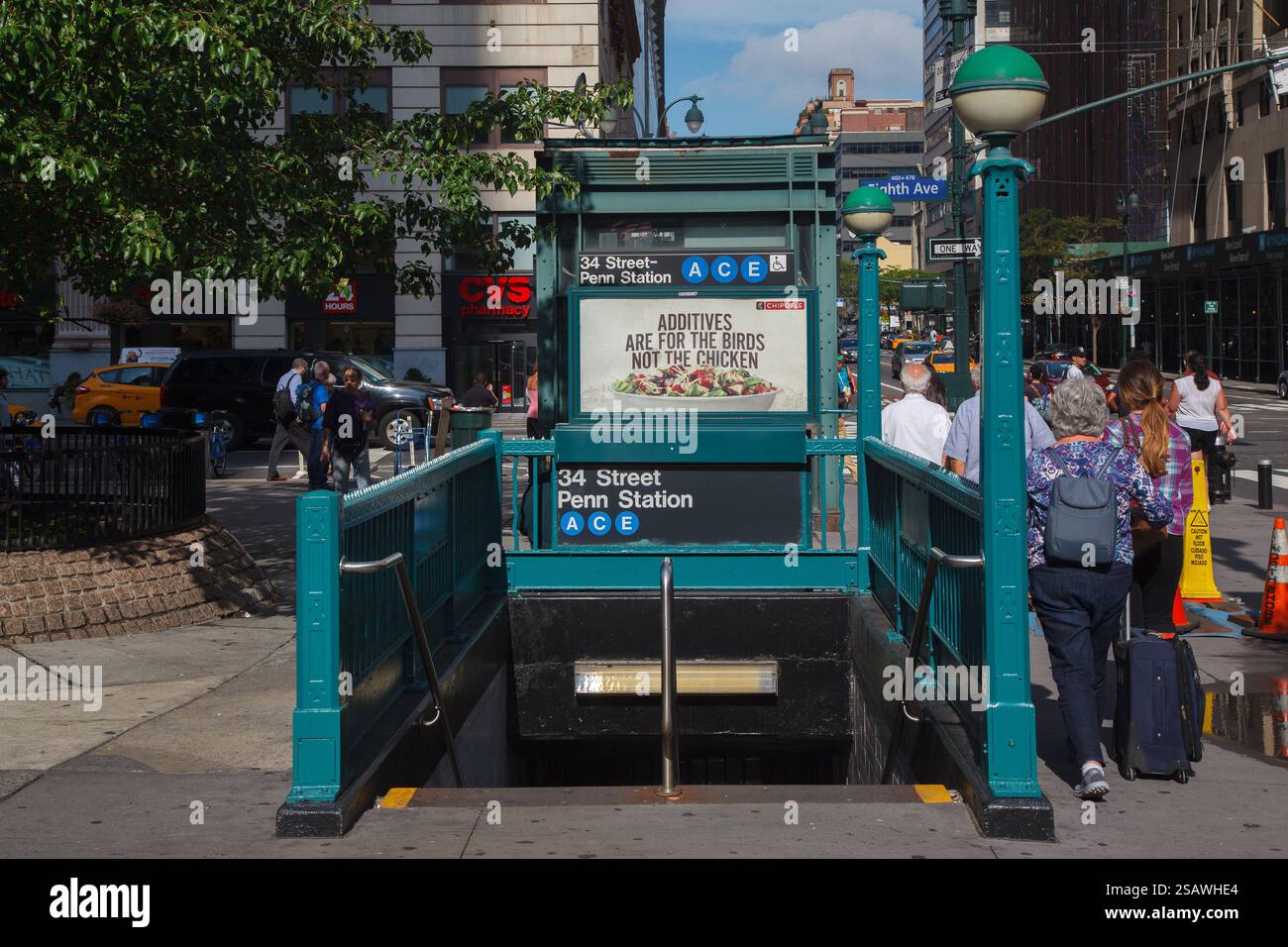 The Subway entrance 34th street Penn Station in Midtown Manhattan, New ...