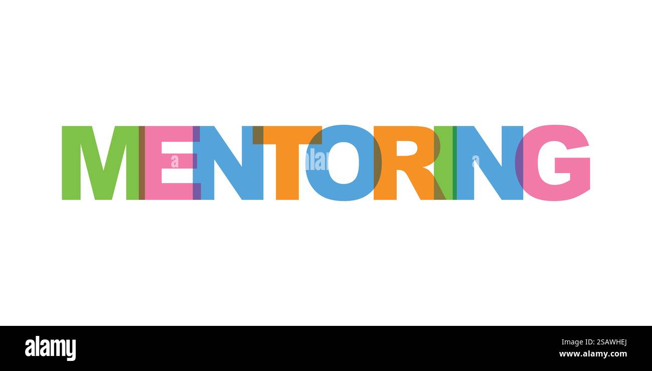 Mentoring business card text. Modern lettering poster. Color word art ...