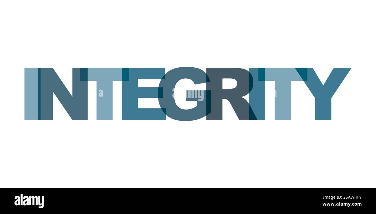 Integrity management business card text. Modern lettering poster. Color ...