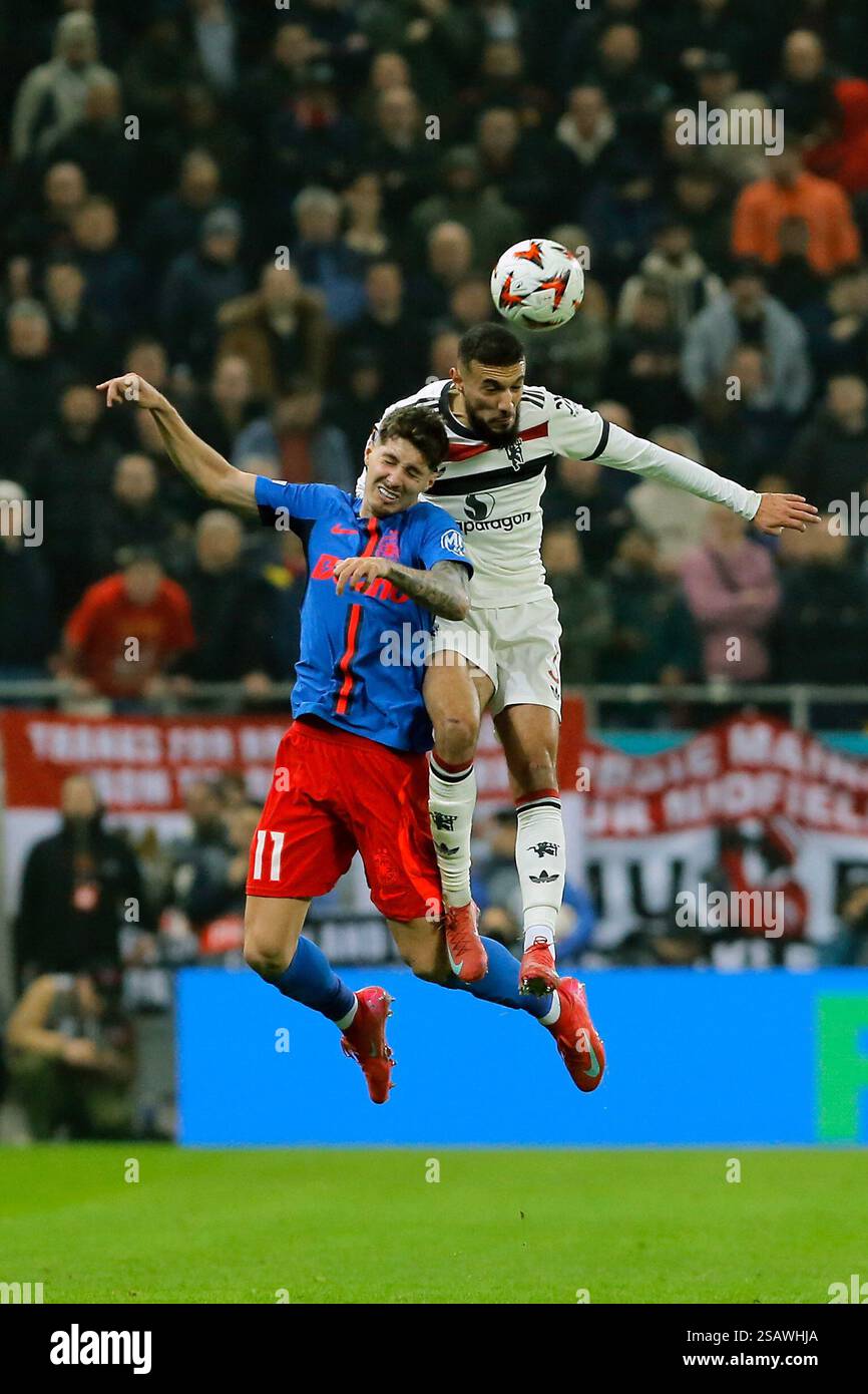 Bucharest, Romania. 30th Jan, 2025. Manchester United's Noussair ...