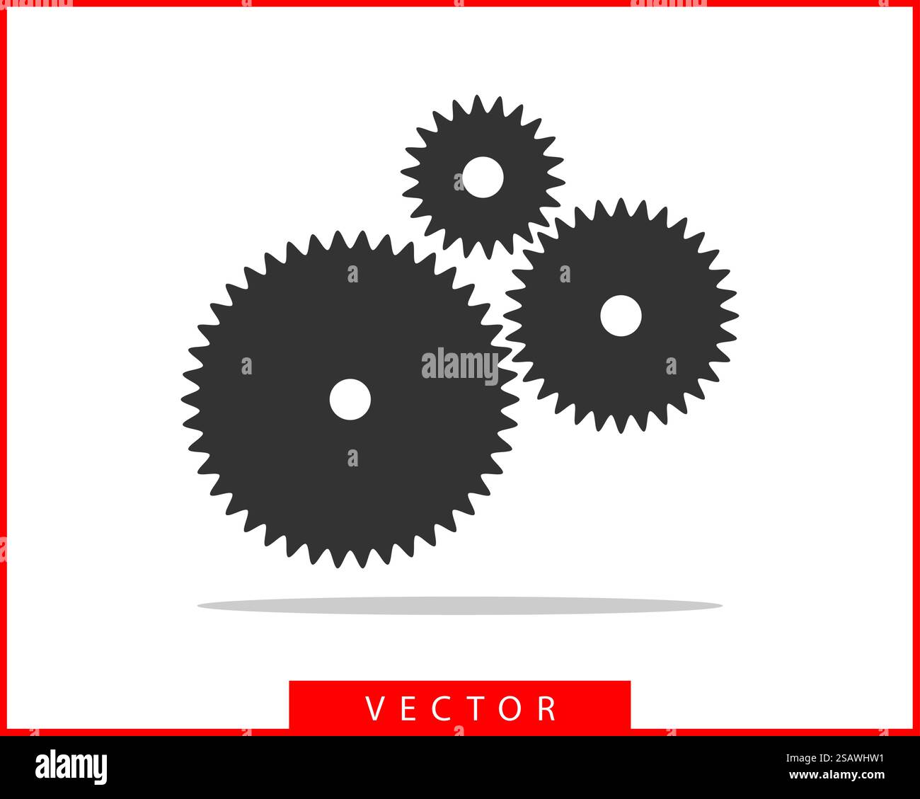 Metal gears and cogs vector. Gear icon flat design. Mechanism wheels ...