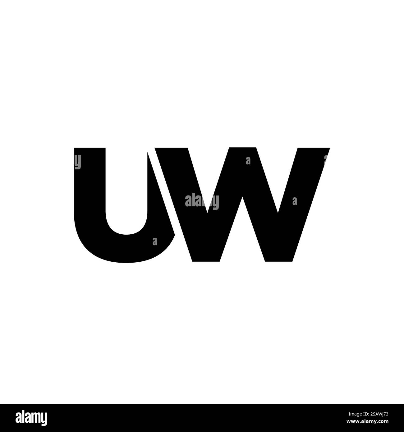 Trendy letter U and W, UW logo design template. Minimal monogram ...