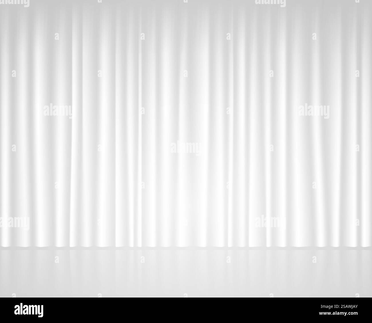 White empty stage with curtain wedding template. Vector background ...