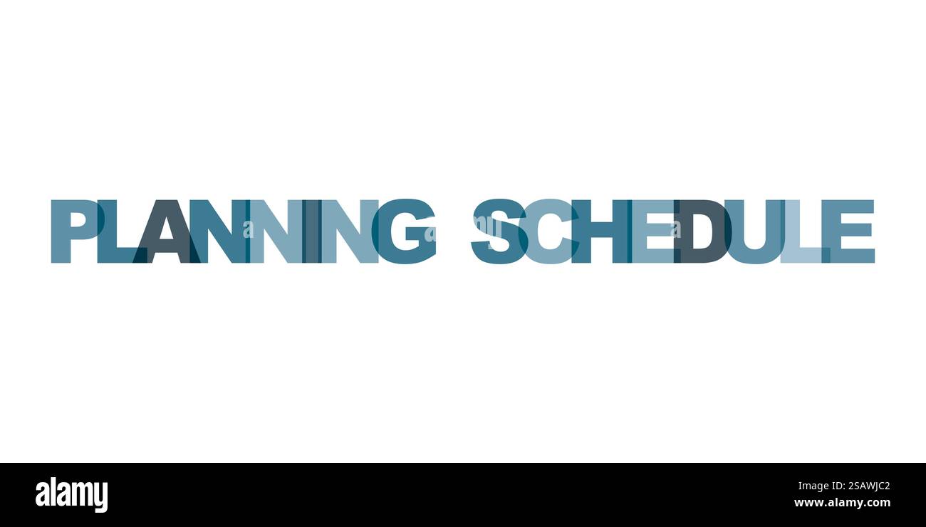 Planning schedule business card text. Modern lettering poster. Color ...