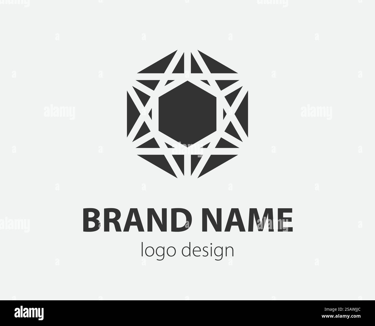 Abstract hexagon logo vector. Creative geometric logotype, design ...