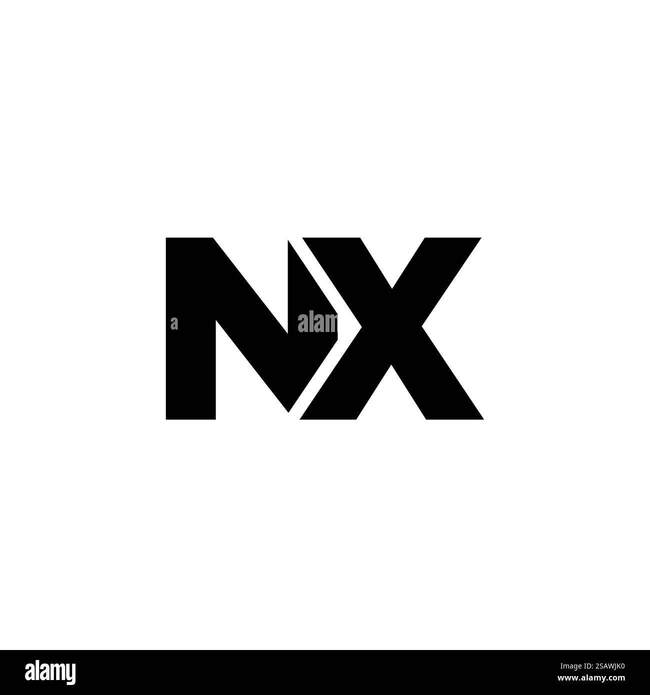 Trendy letter N and X, NX logo design template. Minimal monogram ...