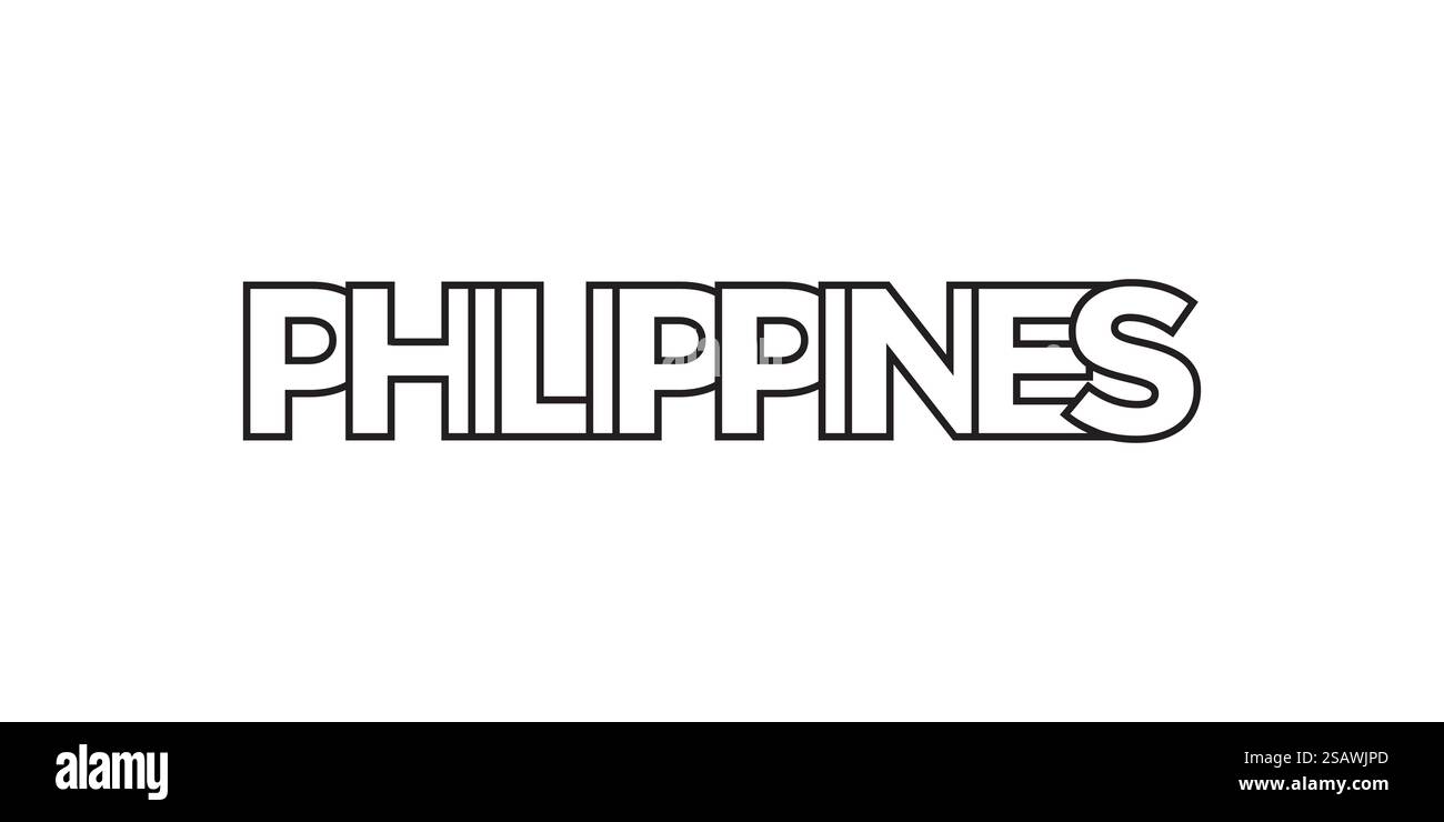 Philippines emblem for print and web. Design features geometric style, vector illustration with ...