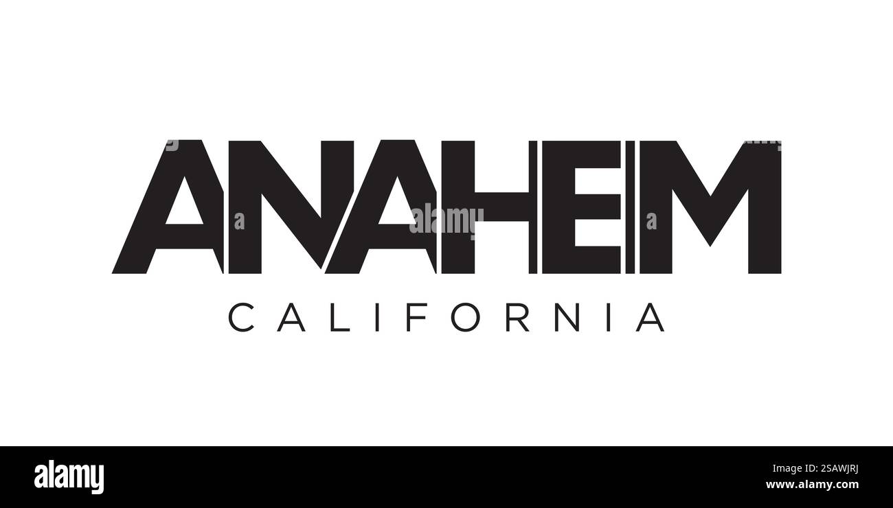 Anaheim, California, USA typography slogan design. America logo with ...