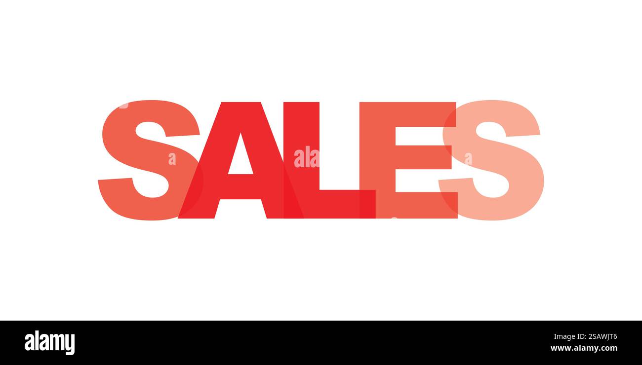 Sales business card text. Modern lettering poster. Color word art ...