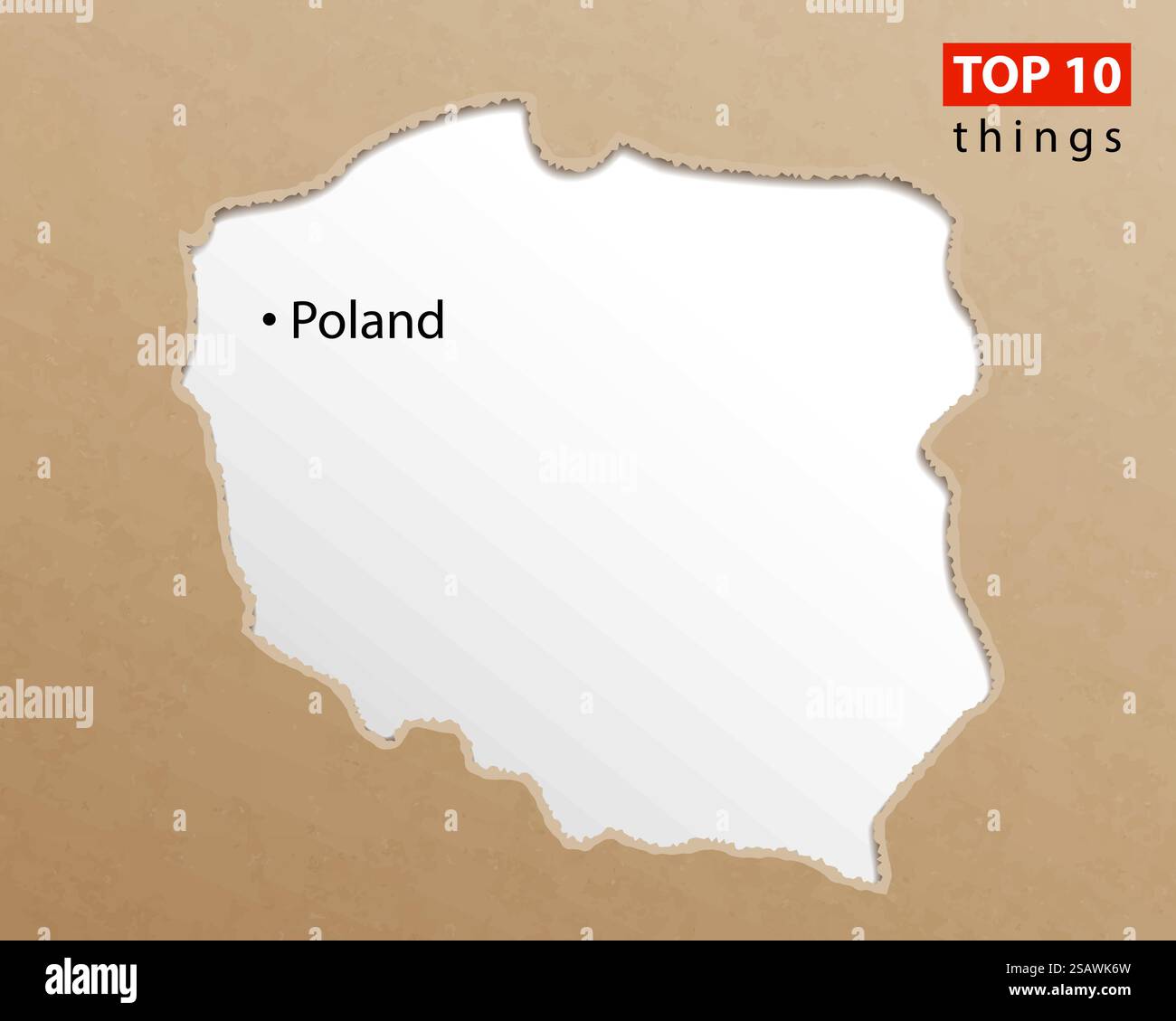 Poland map vector. Polish maps craft paper texture. Empty template ...