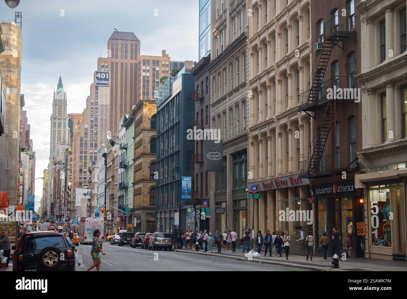 The Broadway avenue with its elegant shopsl at SOHO, Manhattan, New ...