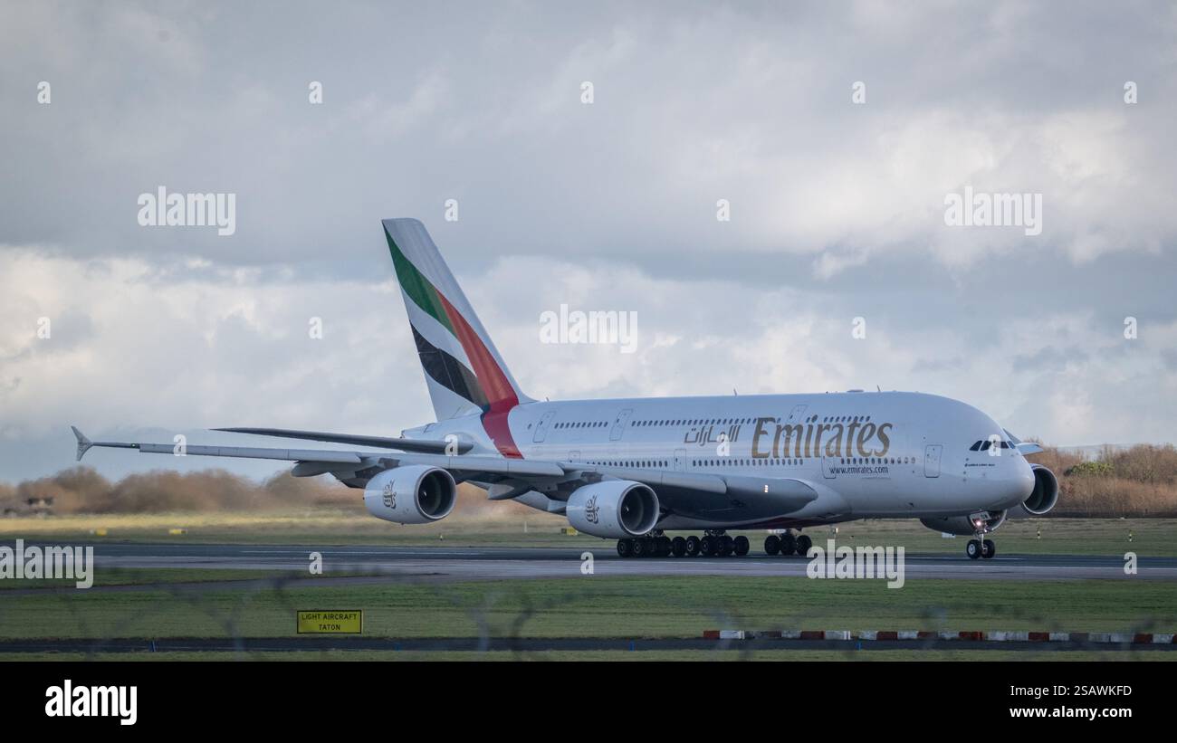 Emirates A380-861 Flight EK18 Departs Manchester for Dubai on 30 Jan ...