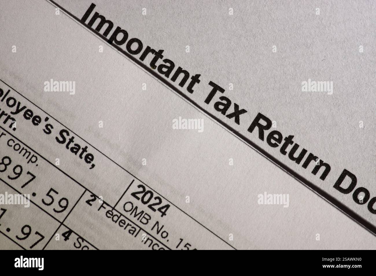 Important Tax Return Documents with W2 Stock Photo - Alamy