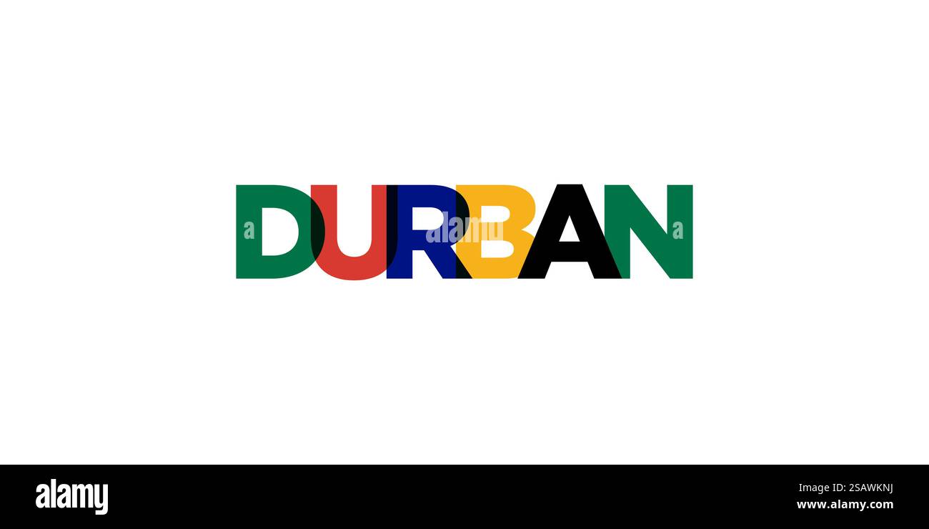 Durban in the South Africa emblem for print and web. Design features ...