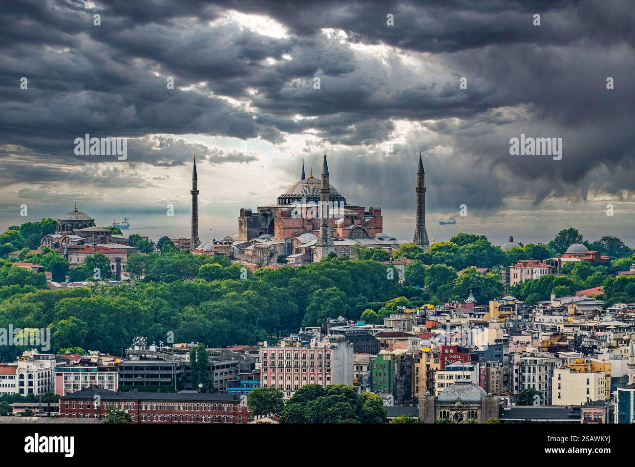 Majestic view of Hagia Sophia, an iconic architectural marvel in ...