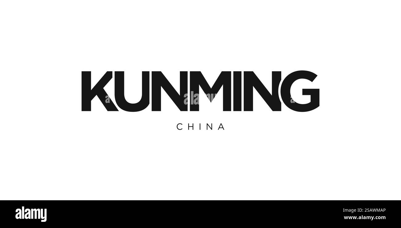 Kunming in the China emblem for print and web. Design features ...