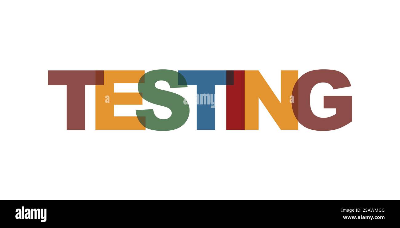 Testing business card text. Modern lettering poster. Color word art ...