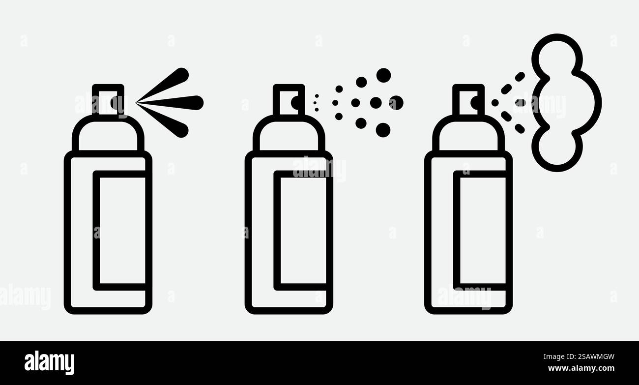 Hand drawn paint spray bottle icon. Airbrush line simple graffiti art ...