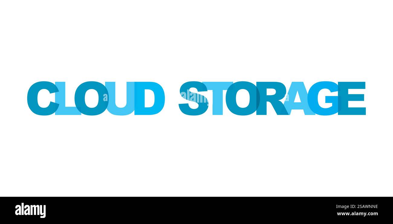Cloud storage business card text. Modern lettering poster. Color word ...