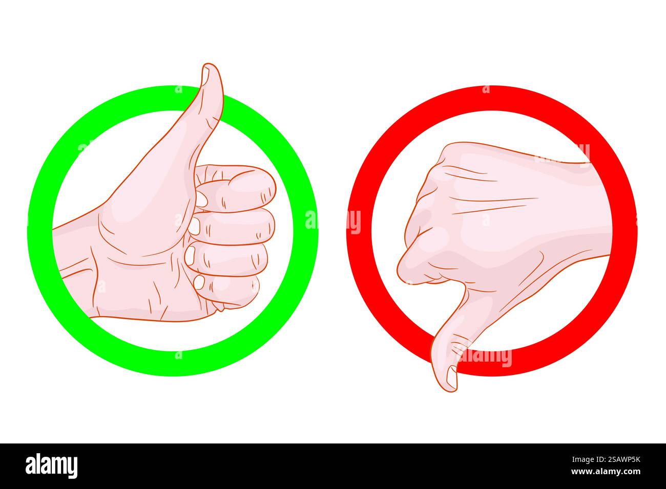 thumb up thumb down symbols vector illustration. thumb up thumb down ...