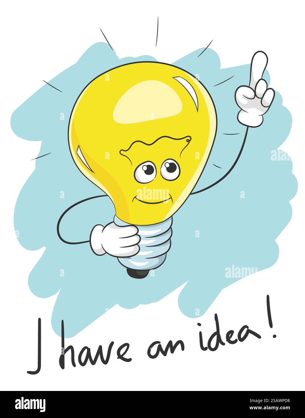 Typography slogan I have an idea light bulb. Vector illustration ...