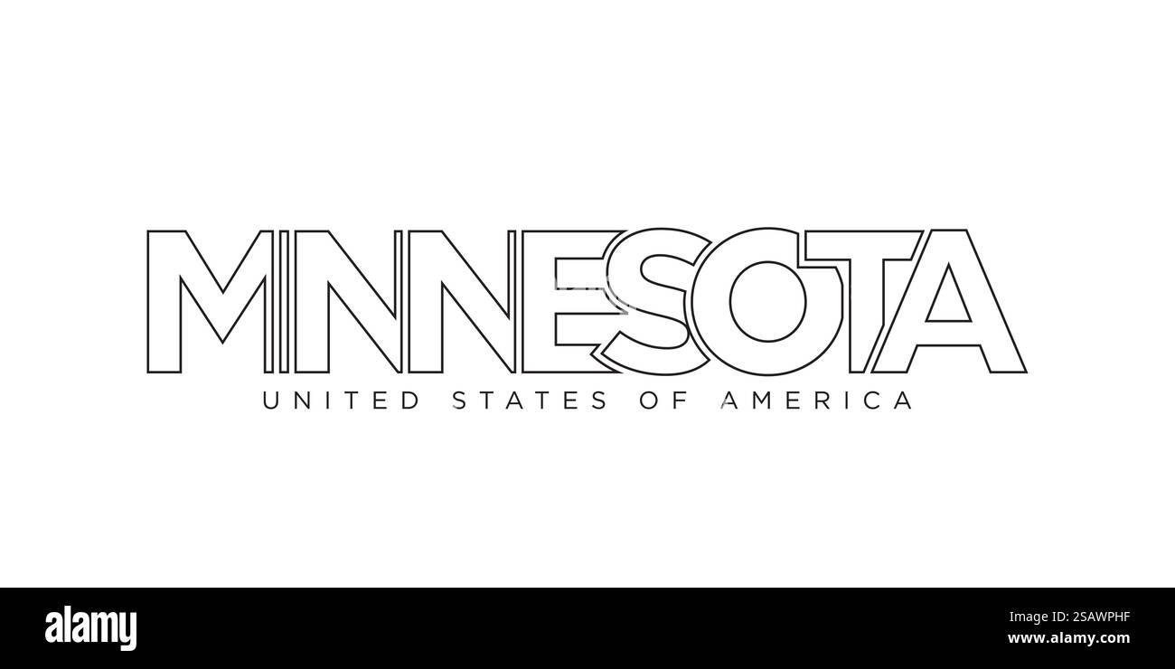 Minnesota, USA typography slogan design. America logo with graphic city ...