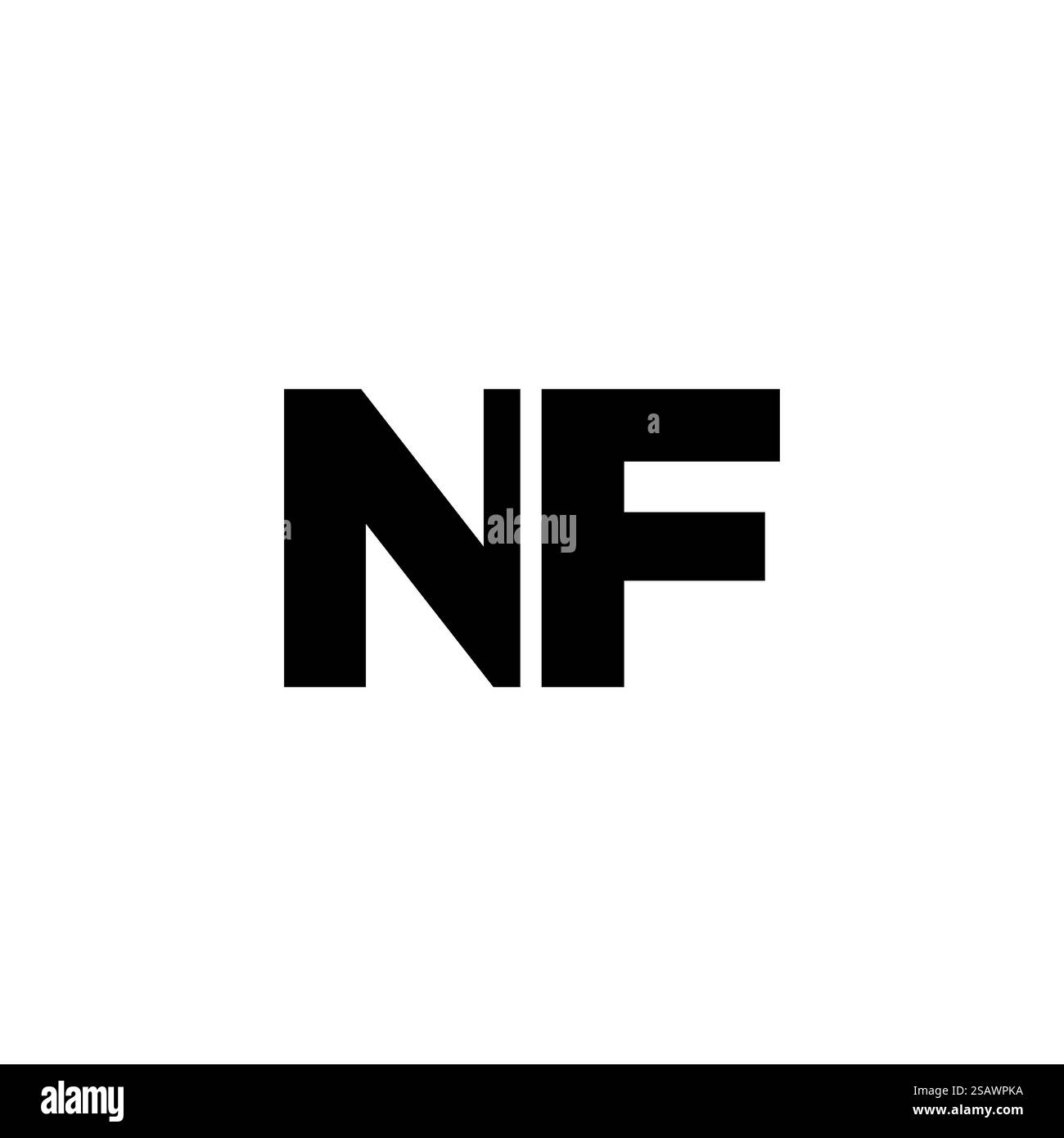 Trendy letter N and F, NF logo design template. Minimal monogram ...